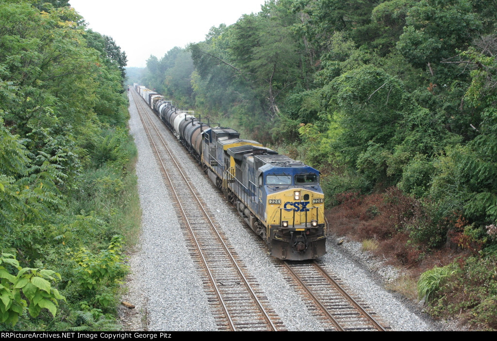 CSX 224 and train Q370